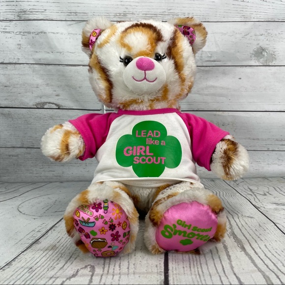 Build-A-Bear | Toys | Build A Bear Bab Girl Scout Smores Bear Plush Caramel Swirl Smores Shirt ...